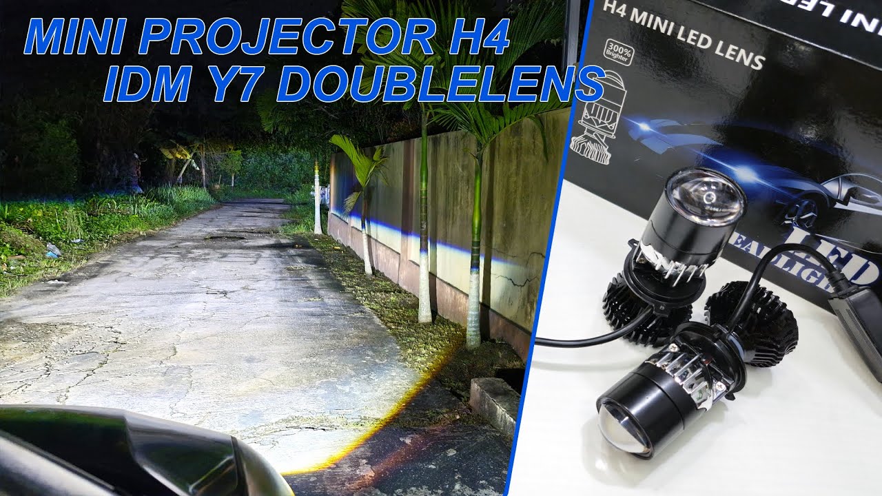 Mini Proji Murmer !!! Mini Projector H4 IDM Y7 Doublelens - YouTube