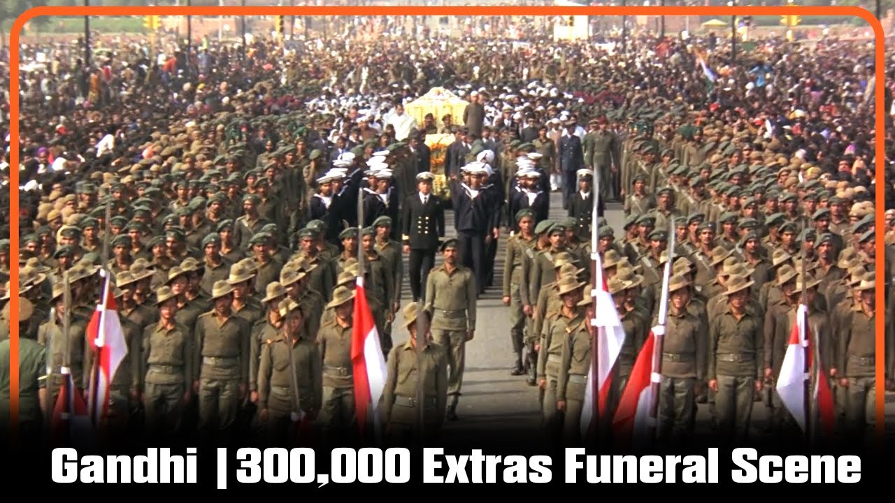 Gandhi | 300,000 Extras Funeral Scene | Guinness World Record - YouTube