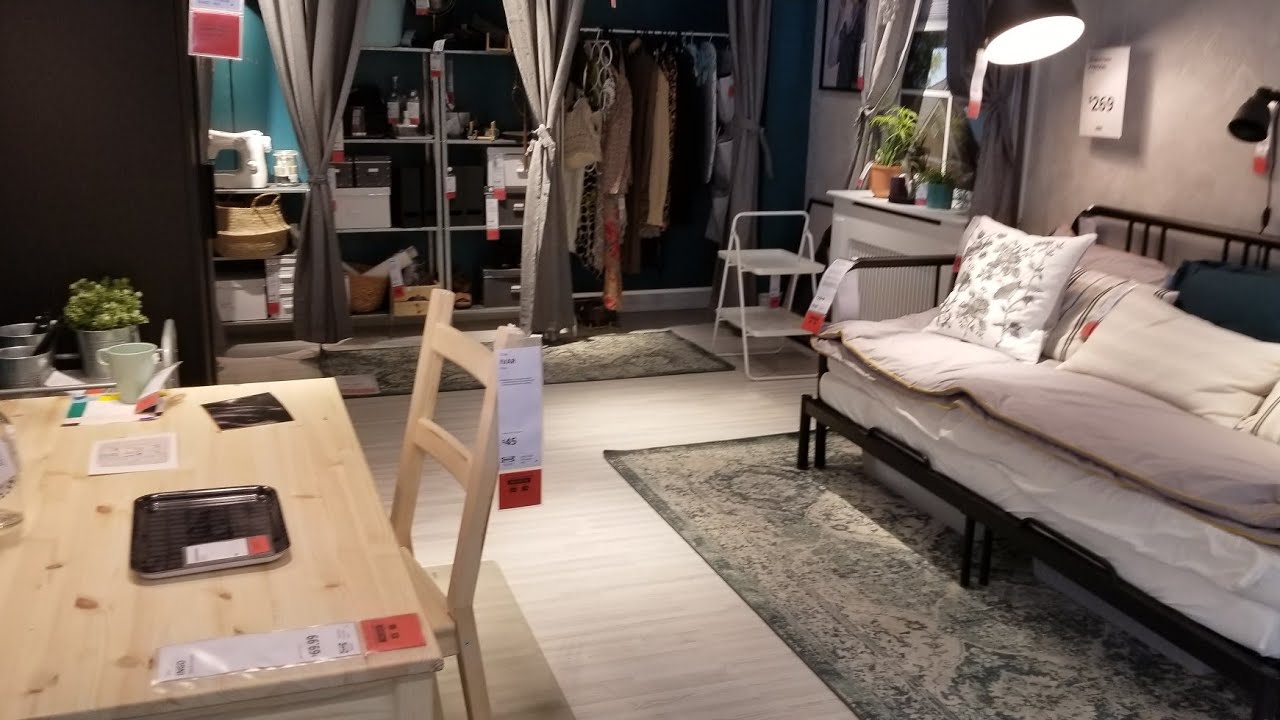IKEA small studio interior design ideas, store walk through - YouTube