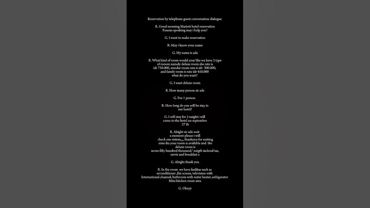 tugsmam devi"Procedure Text "Handling reservation by phone" & Dialog "Handling reservation by ...