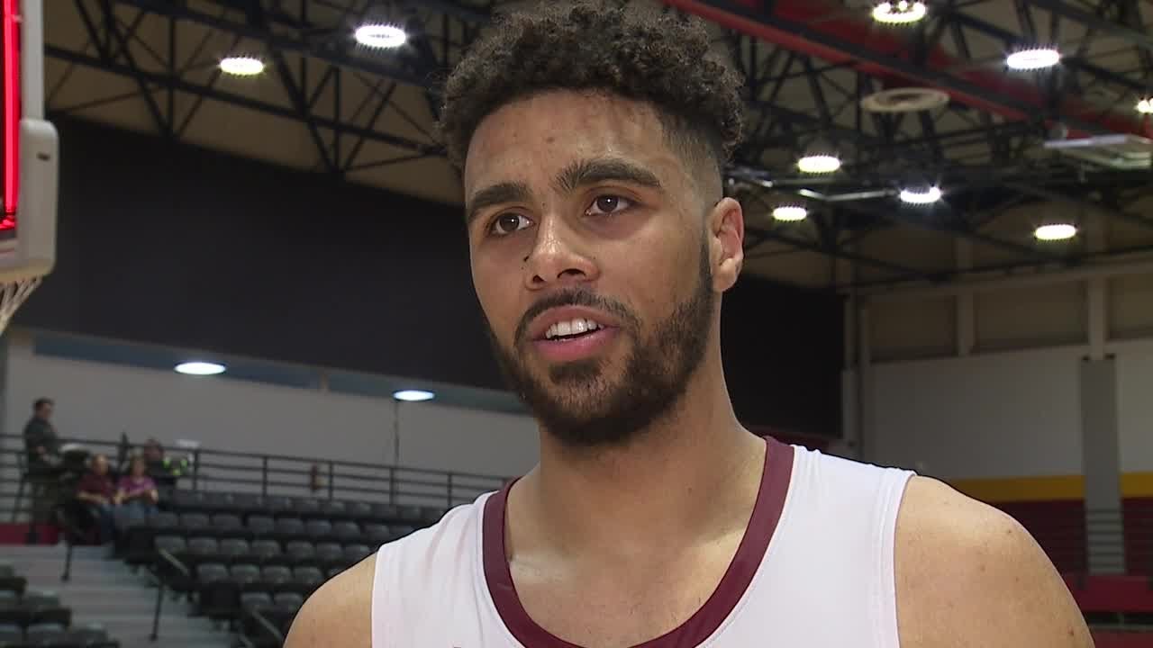 Loyola's Jalen Galloway talks win over Talladega - YouTube