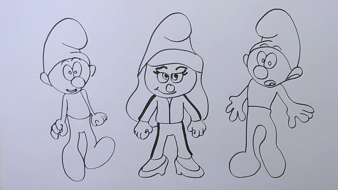How To Draw The Smurf Drawing And Coloring The Smurf - YouTube