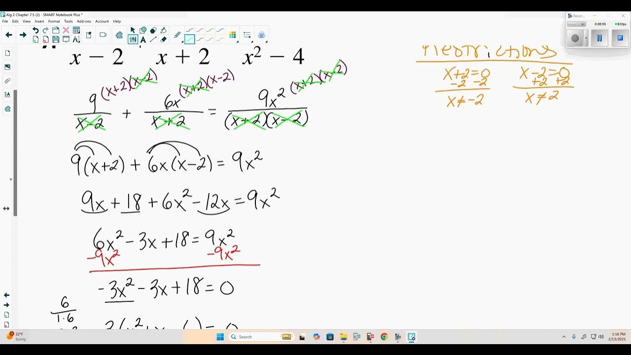 Algebra 2 Chapter 7.5 (2b) - YouTube