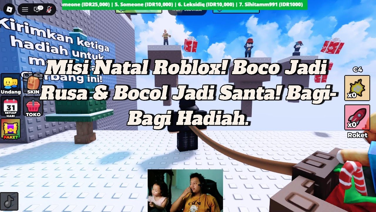 Misi Natal Roblox! Boco Jadi Rusa & Bocol Jadi Santa! Bagi-Bagi Hadiah ...