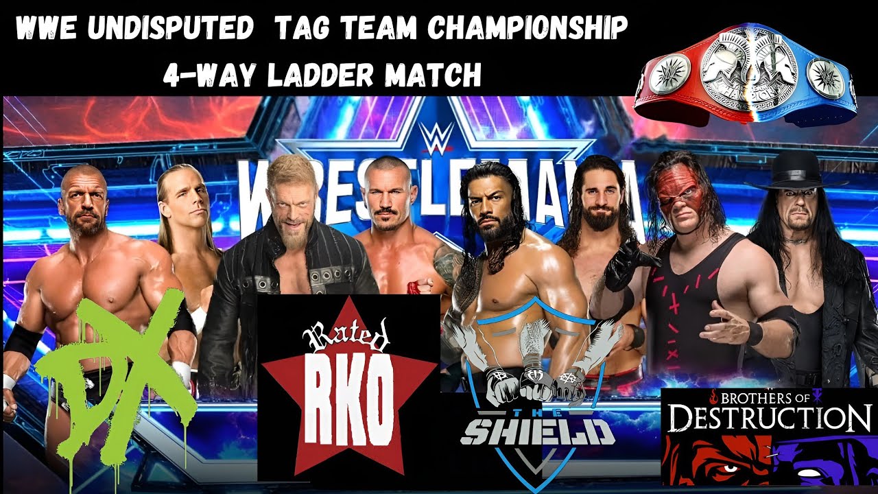 DX VS Rated-RKO VS The Shield VS Brothers of Destruction | 4 way Ladder ...