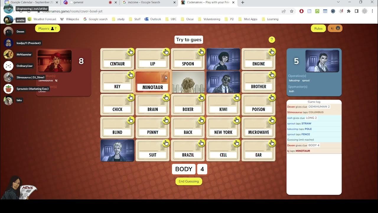 UBC MC Club | Codenames | https://discord.gg/CF7RvasMru - YouTube