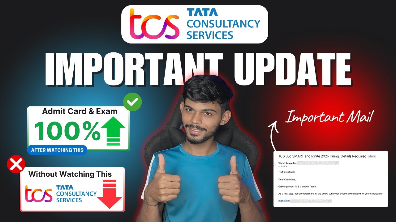 TCS Smart Hiring New Update | Survey Mail Important News - YouTube
