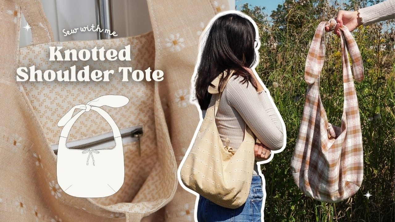 DIY Knotted Shoulder Tote | Detailed Sewing Tutorial + FREE Templates ...