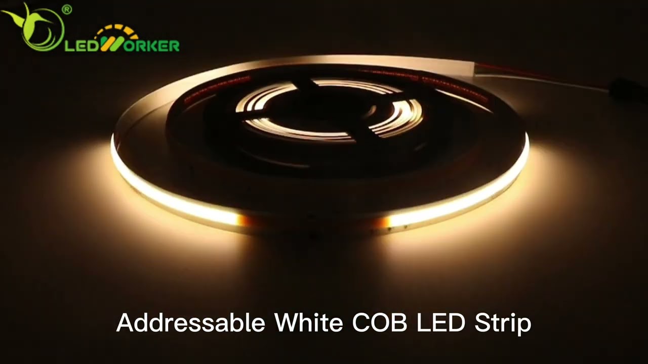 Addressable White COB LED Strip - YouTube