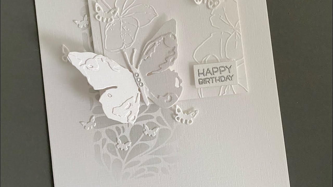 Detailed yet Clean and Simple white on white card - YouTube