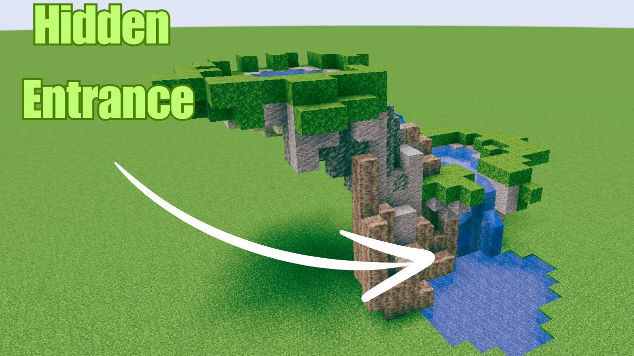 How to Build a Hidden Waterfall Base in Minecraft - YouTube