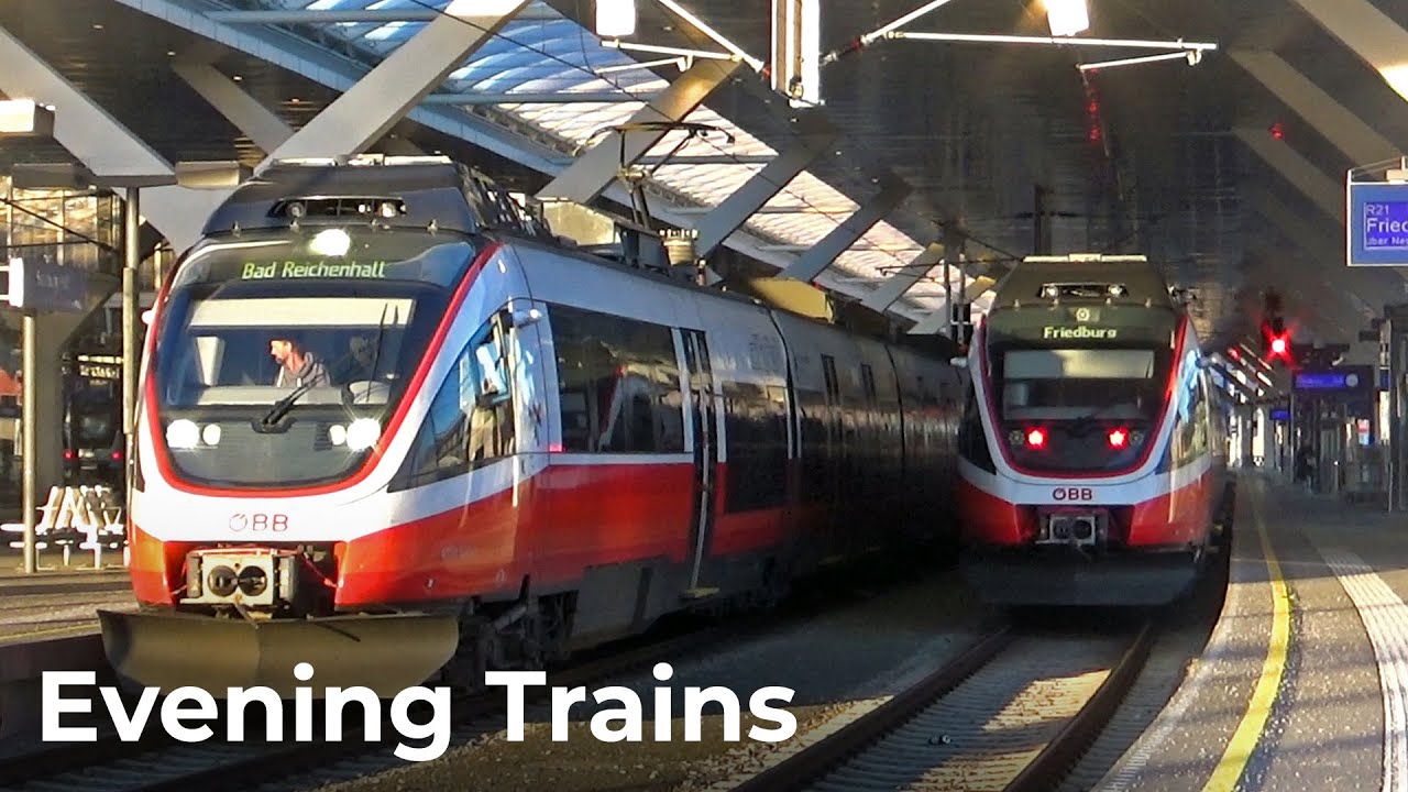 Austrian Trains Vlog #8 - Evening Trains at Salzburg HBF in Austria (07 ...