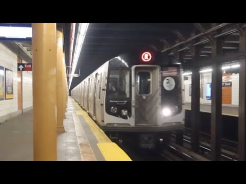 MTA Subway R Local trains at 77 Street - YouTube