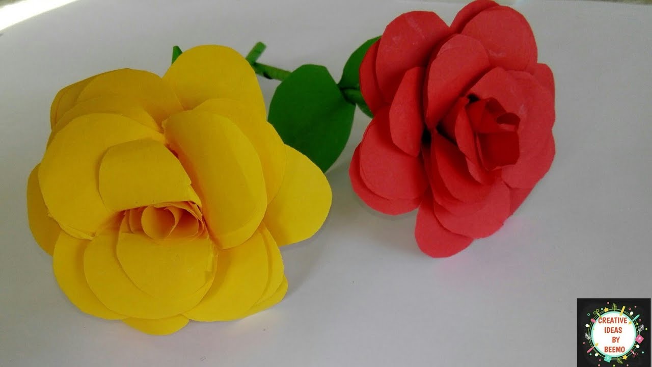 How To Make Simple Easy Paper Rose Flower Handmade Rose Flower how-to-make-simple-easy-paper-rose-flower-handmade-rose-flower