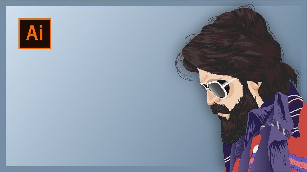 KGF -Yash | Vector Portrait | Speed Art | Adobe Illustrator | #KGF # ...