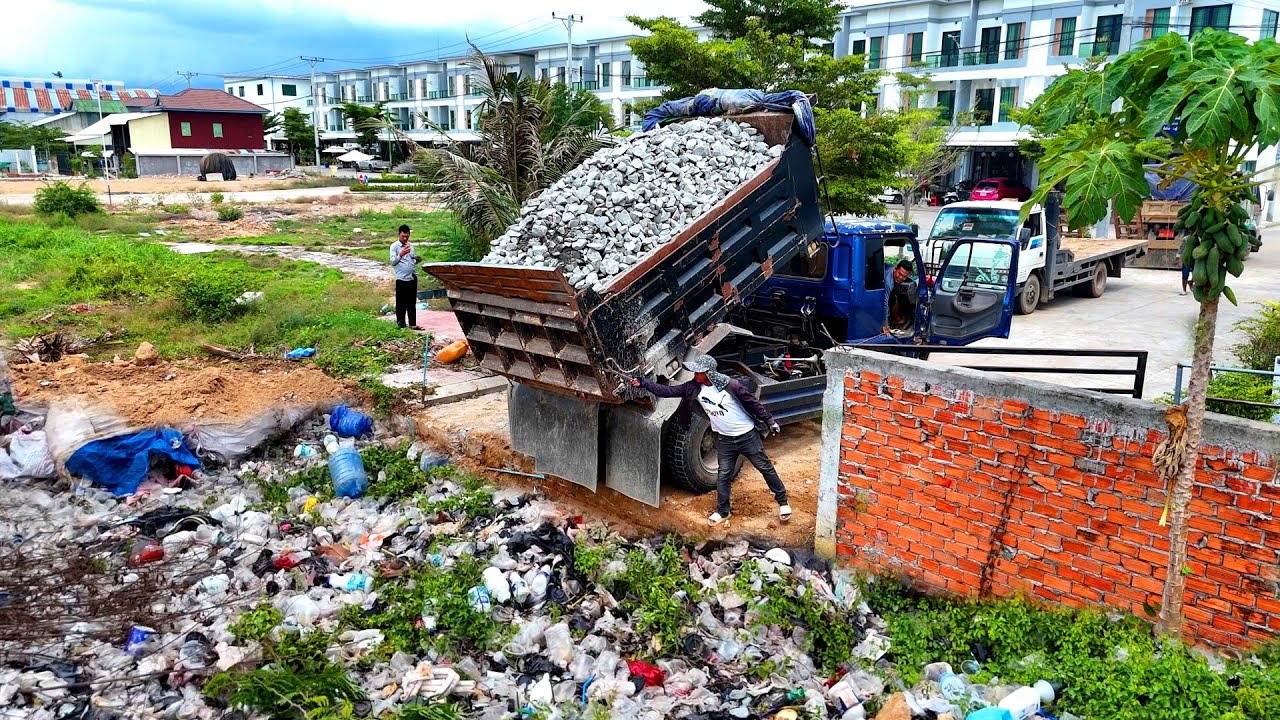 HELLO Amazing Make Foundation Road Village By Dump Truck Unload Of ...