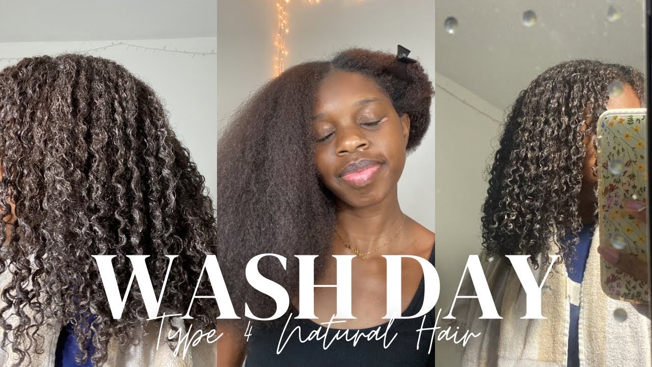 Natural Hair Wash Day| Oil Treatment| Trim| Type 4 Hair - YouTube