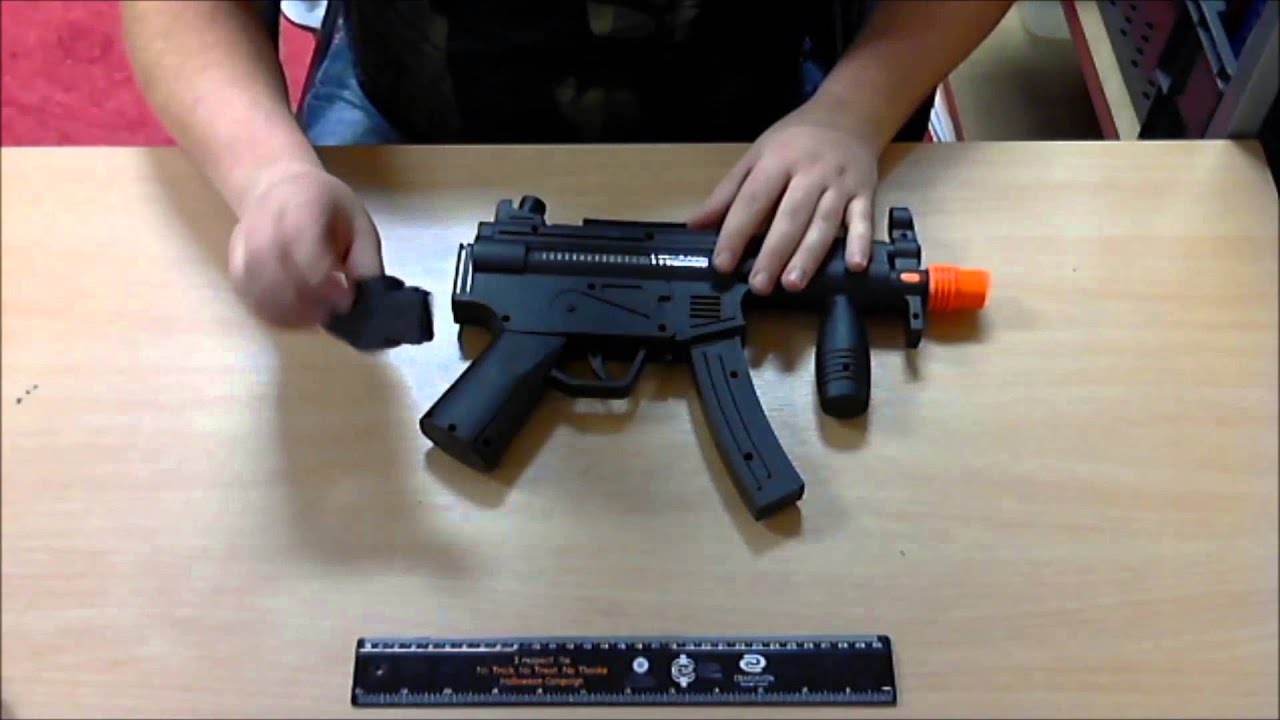 XSRE - Toy Gun MP5 Battery Powered Plastic Submachine Gun - Black - YouTube