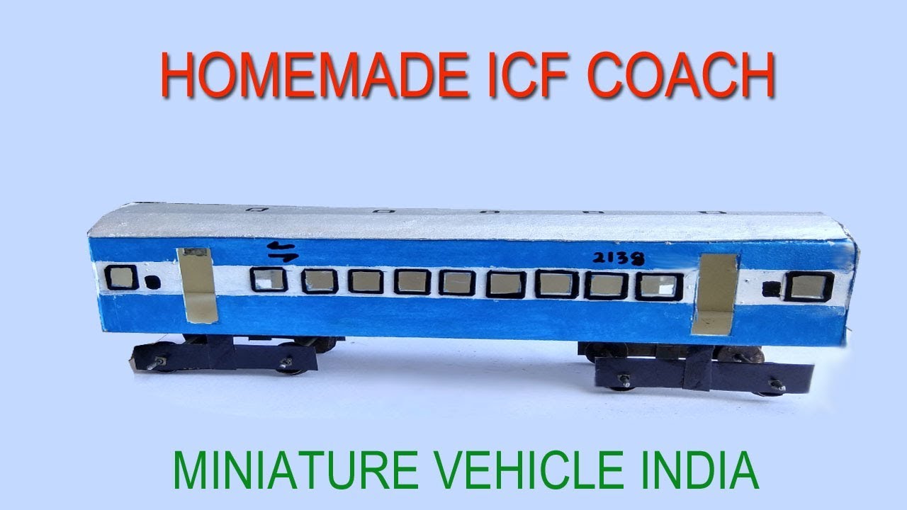 How to make a train | blue icf | model coach | using cardboard - YouTube