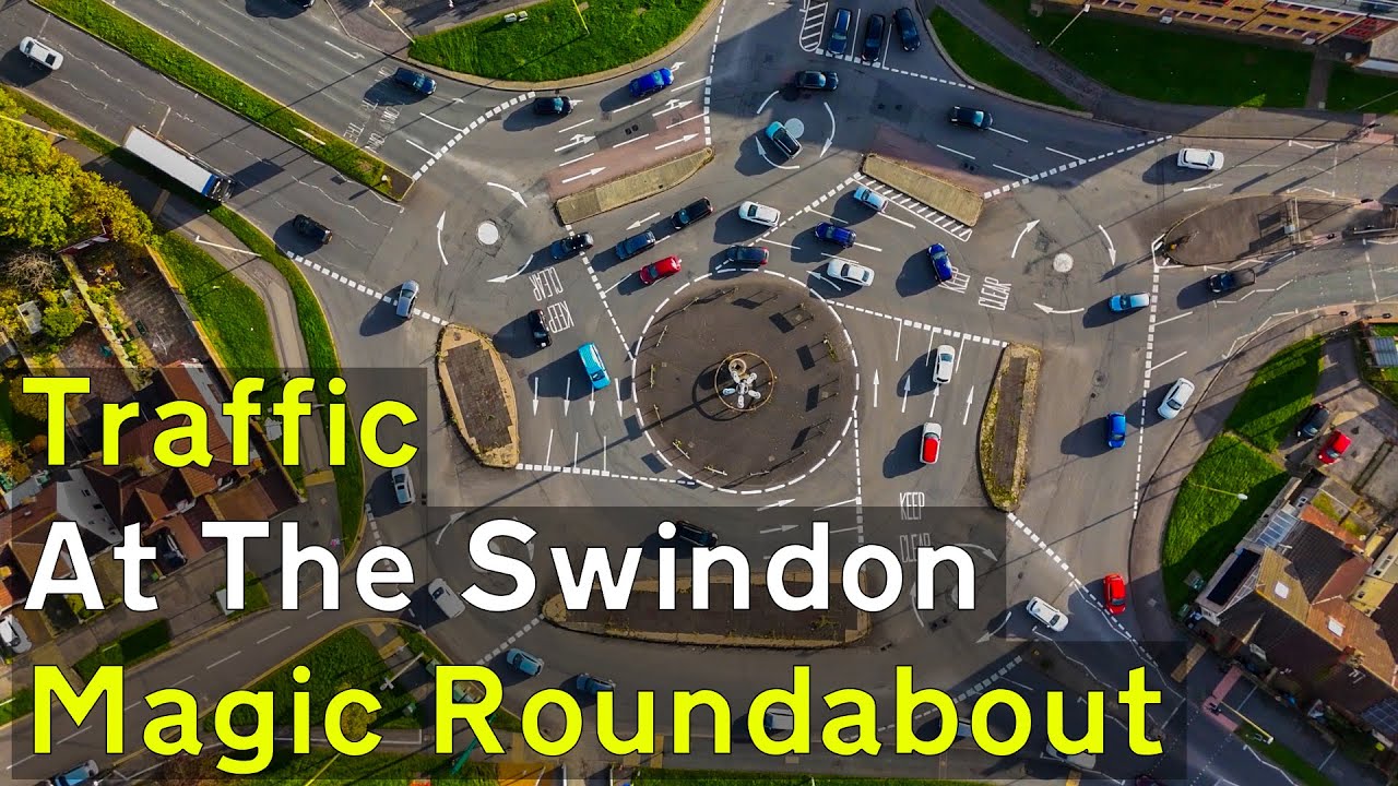 56 MINUTES of Traffic at the Swindon MAGIC ROUNDABOUT - Sleep, Relax ...