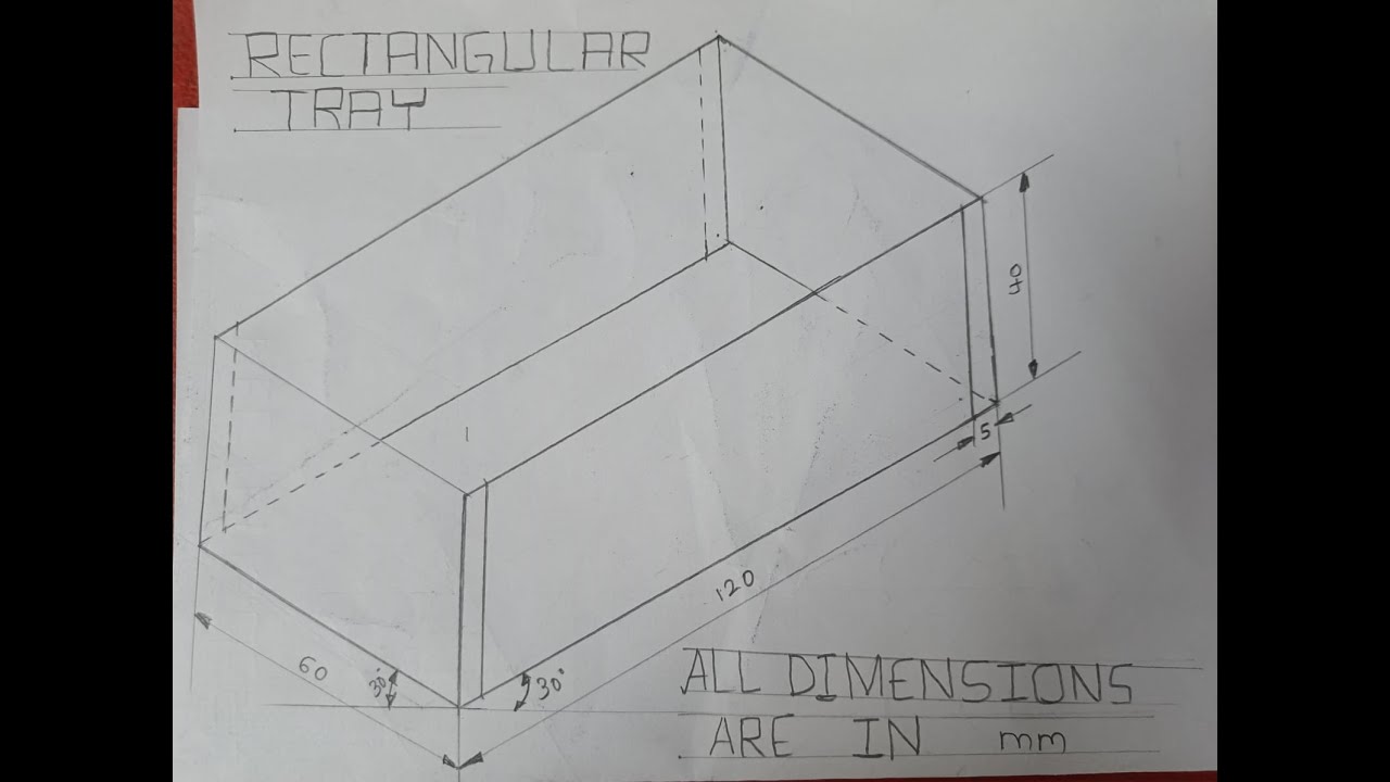 Rectangular tray - Isometric figure - YouTube