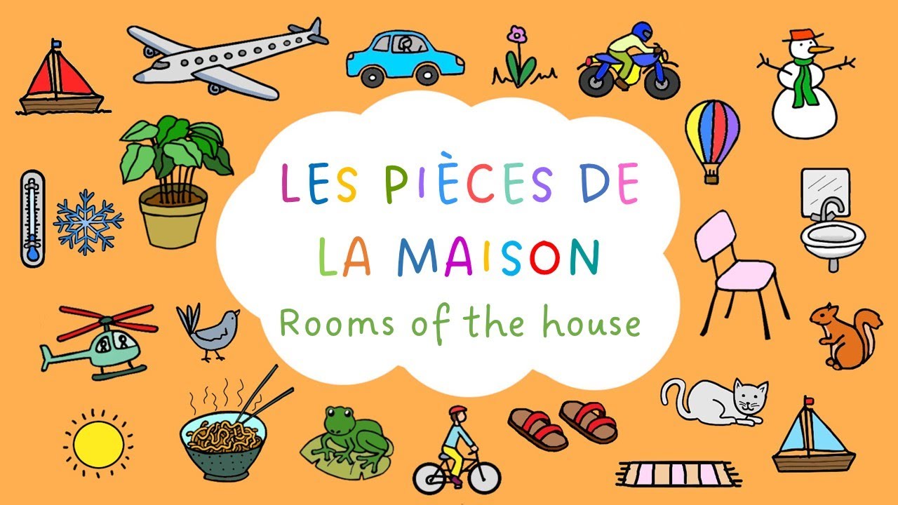 French Vocabulary: Les pièces de la maison et les meubles - House Rooms ...