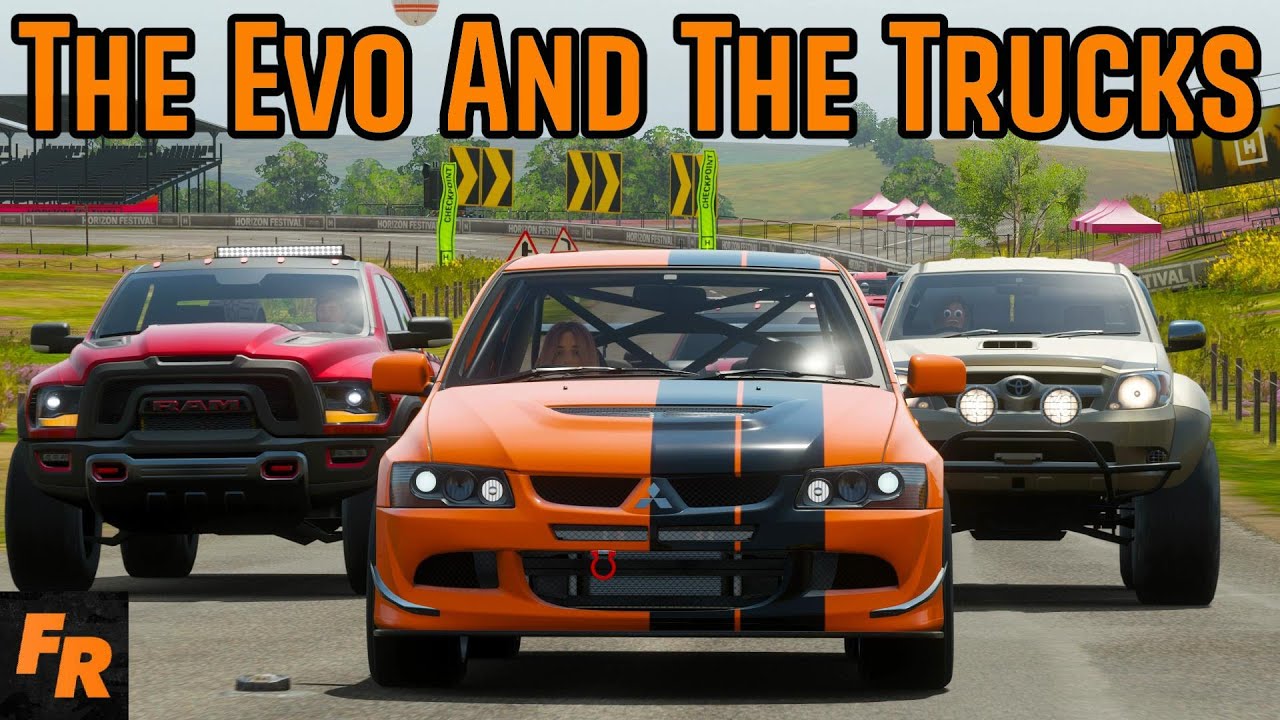 The Evo And The Trucks - Forza Horizon 4 - YouTube
