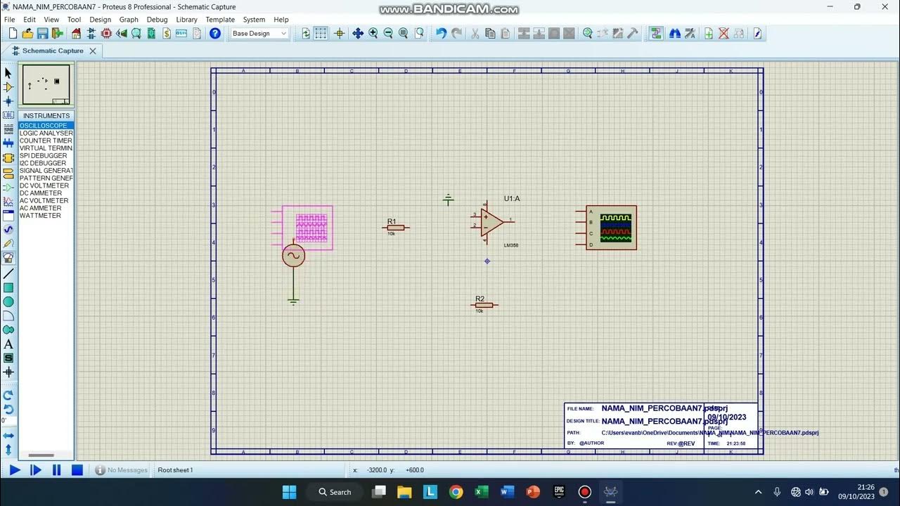 7 Membuat Rangkaian Penguat Membalik Inverting Amplifier Menggunakan Aplikasi Proteus8 Youtube