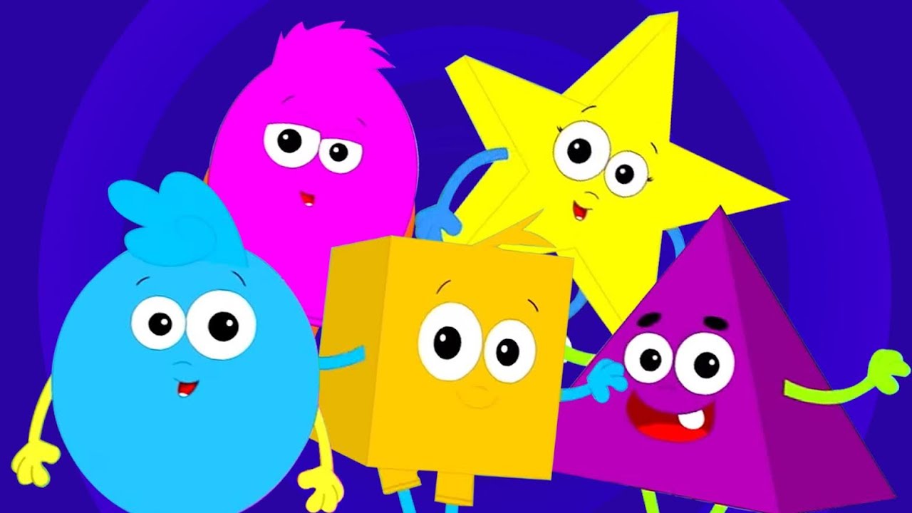 Five Little Shapes + More Learning Video and Children Rhymes - YouTube