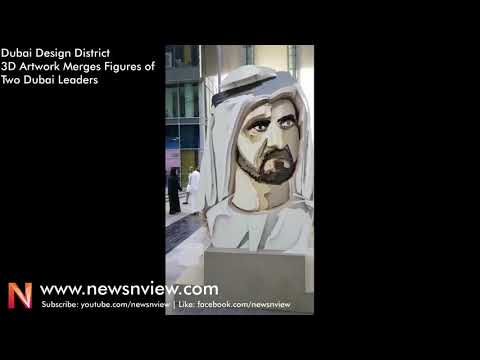Dubai Design District 3D Art Installation of Sheikh Mohammed and Sheikh Hamdan by Kart Group