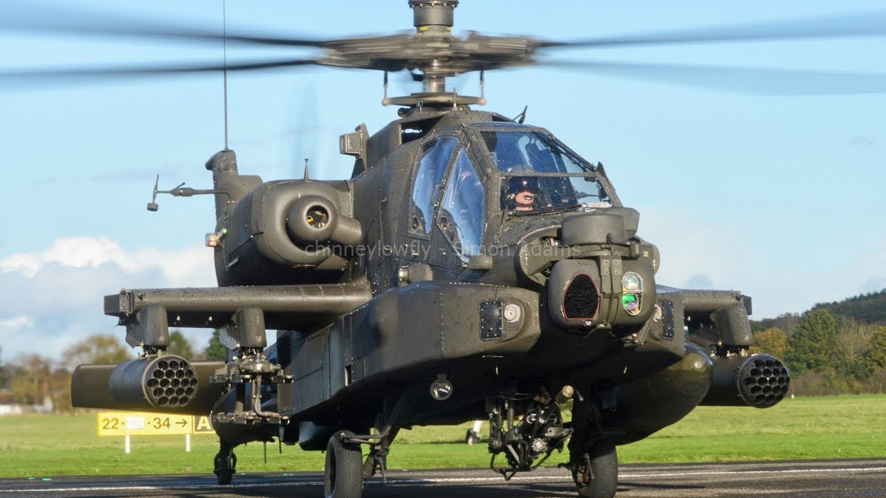 Two AAC Apache AH1 helicopters visit Wolverhampton Halfpenny Green ...