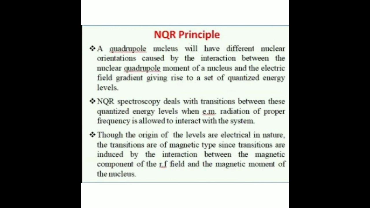 NQR SPECTROSCOPY - YouTube