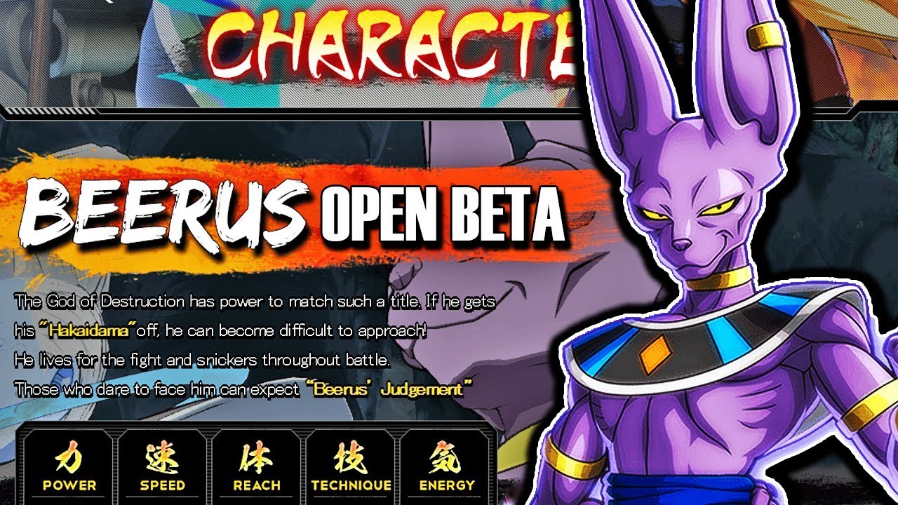 Dragon Ball FighterZ News - BEERUS CONFIRMED PLAYABLE IN OPEN BETA ...