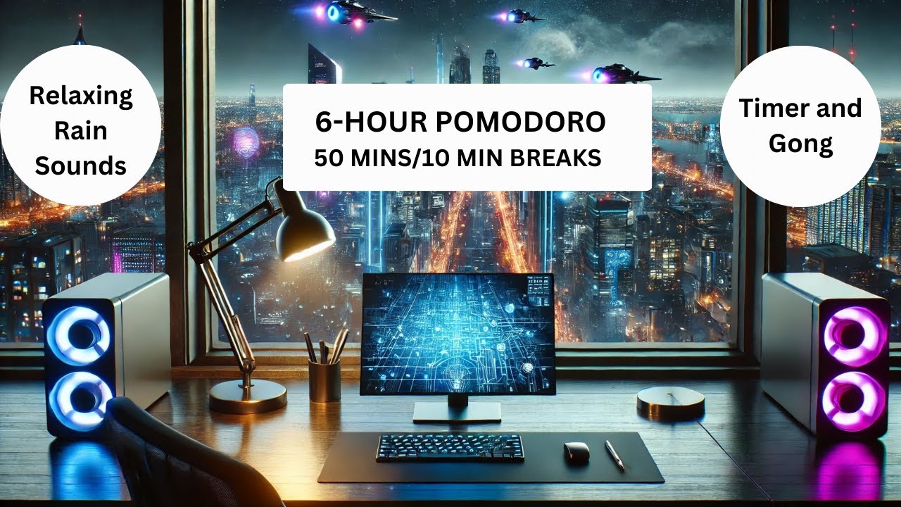 6 Hour Pomodoro Session | 50 mins with 10 min breaks | - YouTube