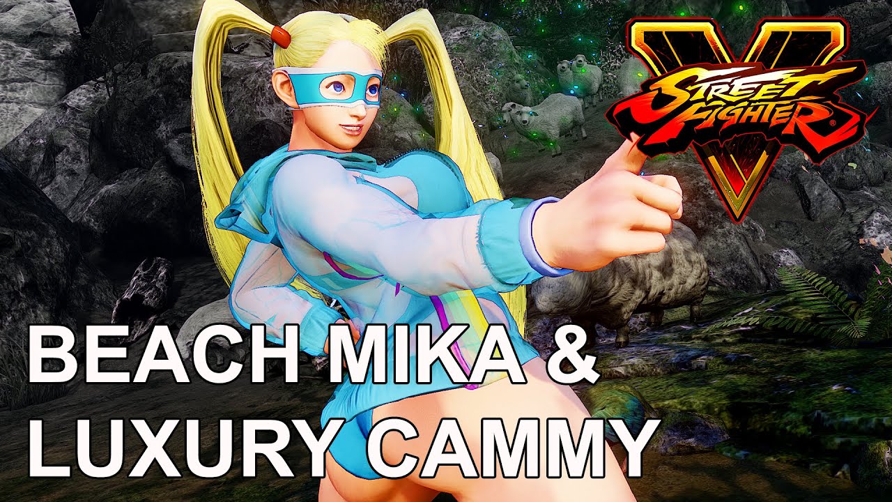 Street Fighter V - Rainbow Mika and Cammy July Outfits - YouTube