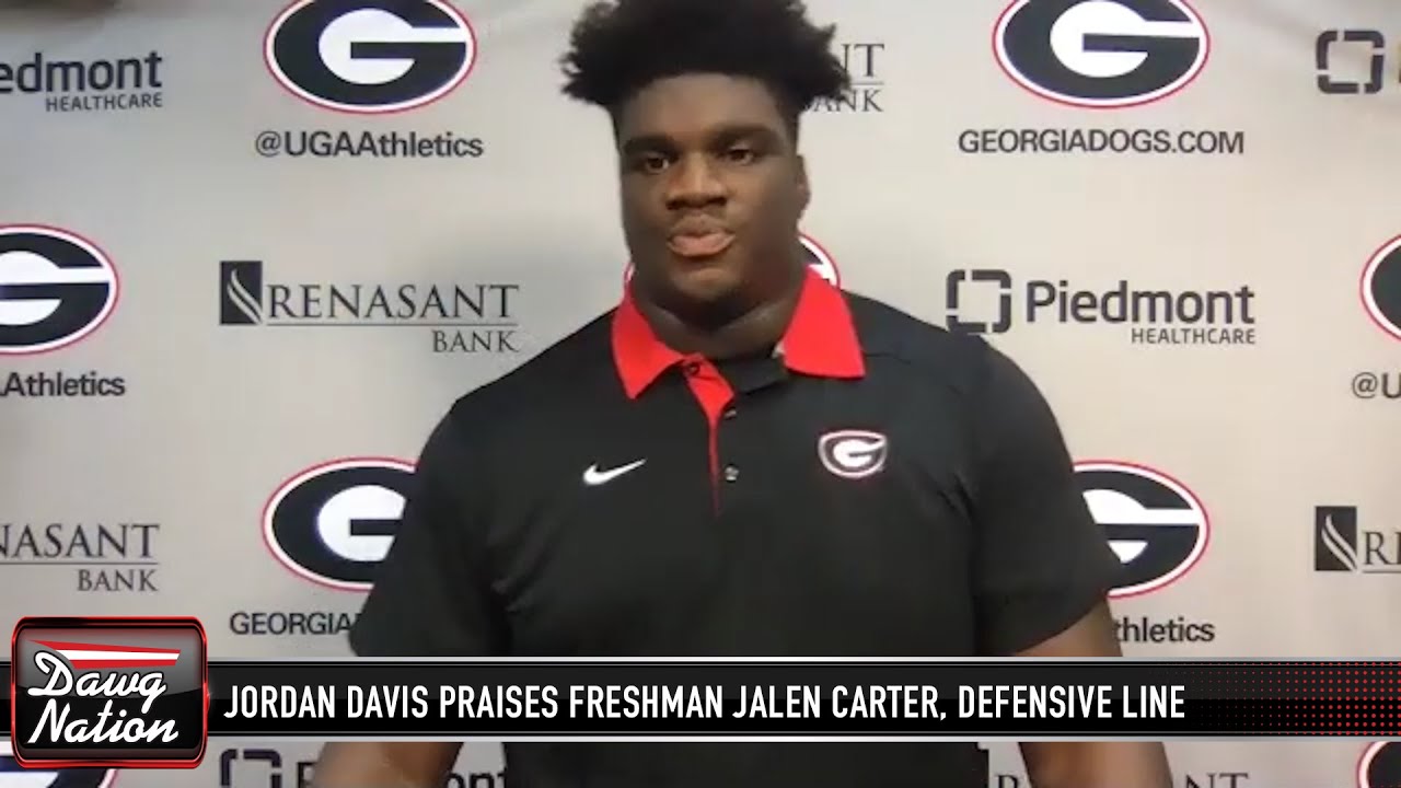 Georgia defensive lineman Jordan Davis praises Jalen Carter, Georgia DL ...