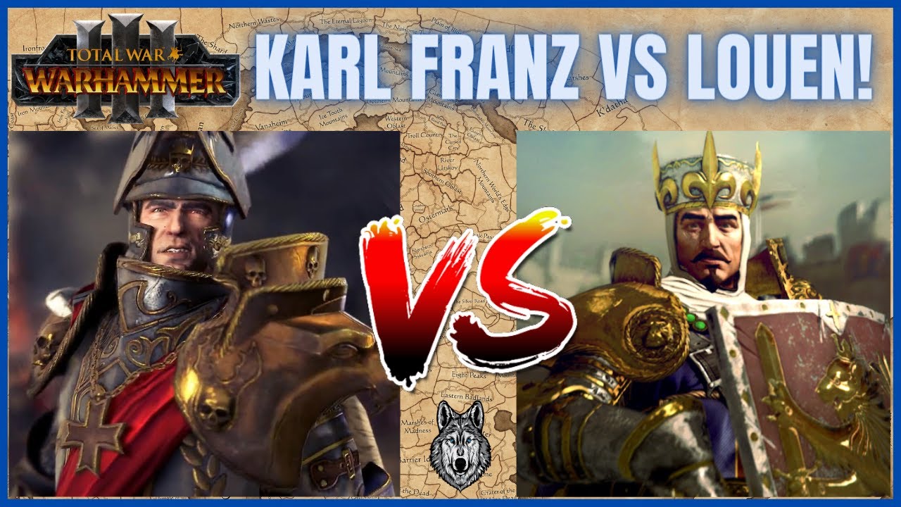 Total War Warhammer 3: Emperor Karl Franz vs King Louen Leoncoeur ...