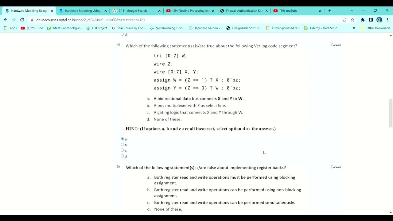 Hardware Modeling Using Verilog Week 7 Youtube