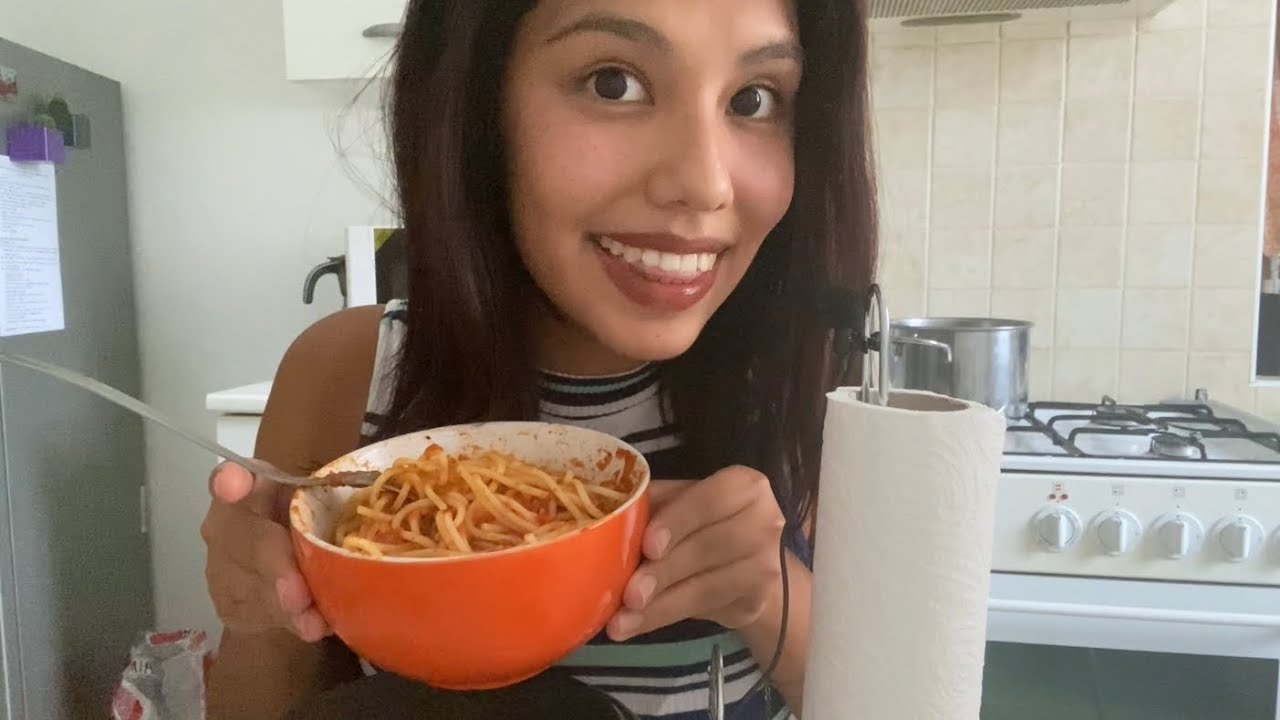 Asmr Mukbang Eating Comiendo Spaghetti 🍝♥️ Youtube