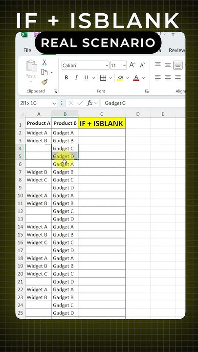 How to easily fill blank cells in Excel using IF and ISBLANK function - YouTube