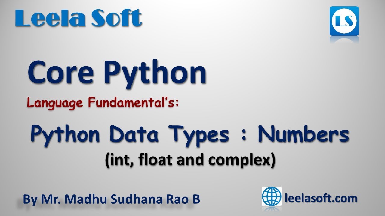 Learn Python In Telugu Python Data Types Numbers Int Float Complex By Madhu Sir Leela 3298