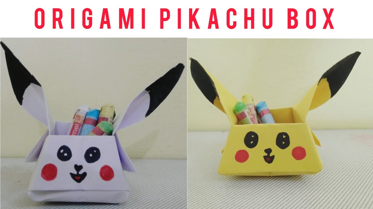 How to Make a Origami Pikachu Box/Paper 15×15 cm /Easy PaperCraft😍 ...