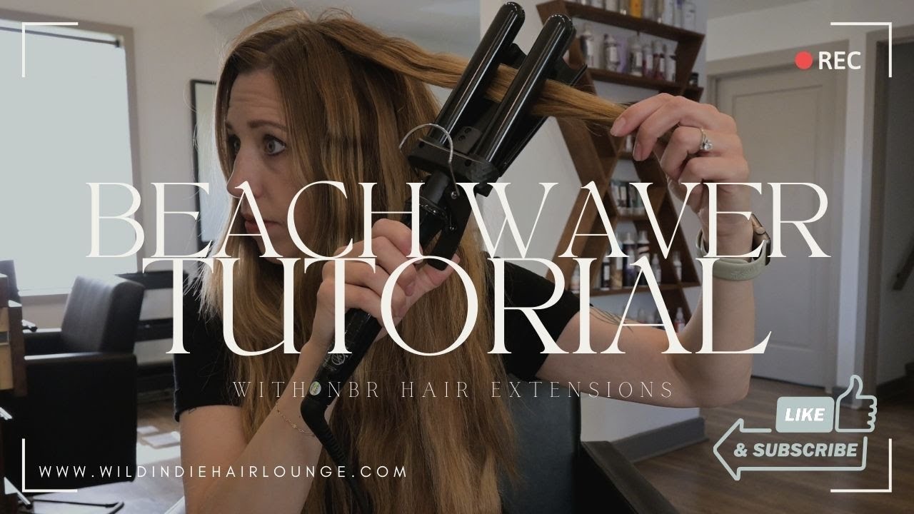 Beach Waver Tutorial with Natural Beaded Rows Extensions - YouTube