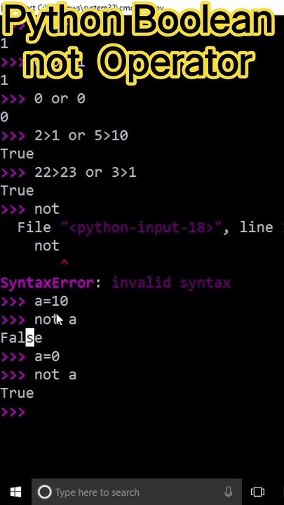 Python Boolean not Operator #python #pythontutorial #coding #programming - YouTube