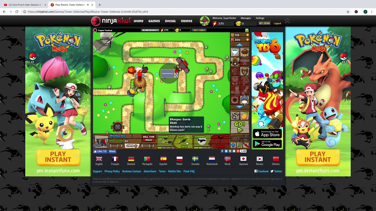 Bloons TD 5Pt.1|pop|Wave 1-91 - YouTube