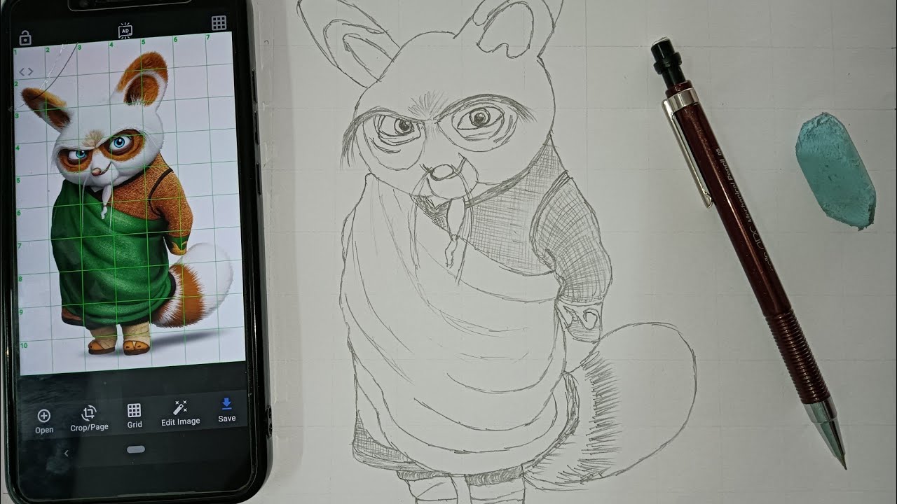 Kung Fu Panda Shifu Drawing Tutorial Step By Step, Kung Fu Panda - YouTube