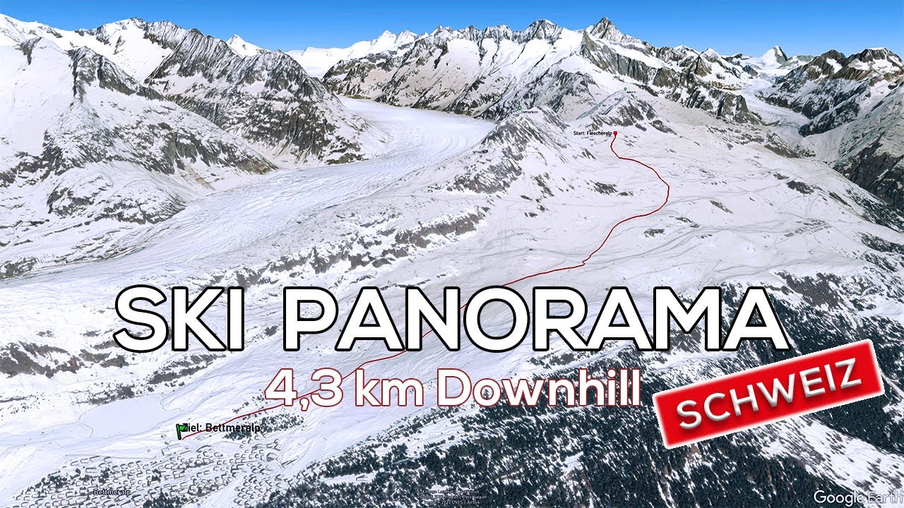 4,3 KM SKI DOWNHILL RIDE | Aletsch Arena: Fiescheralp nach Bettmeralp ...