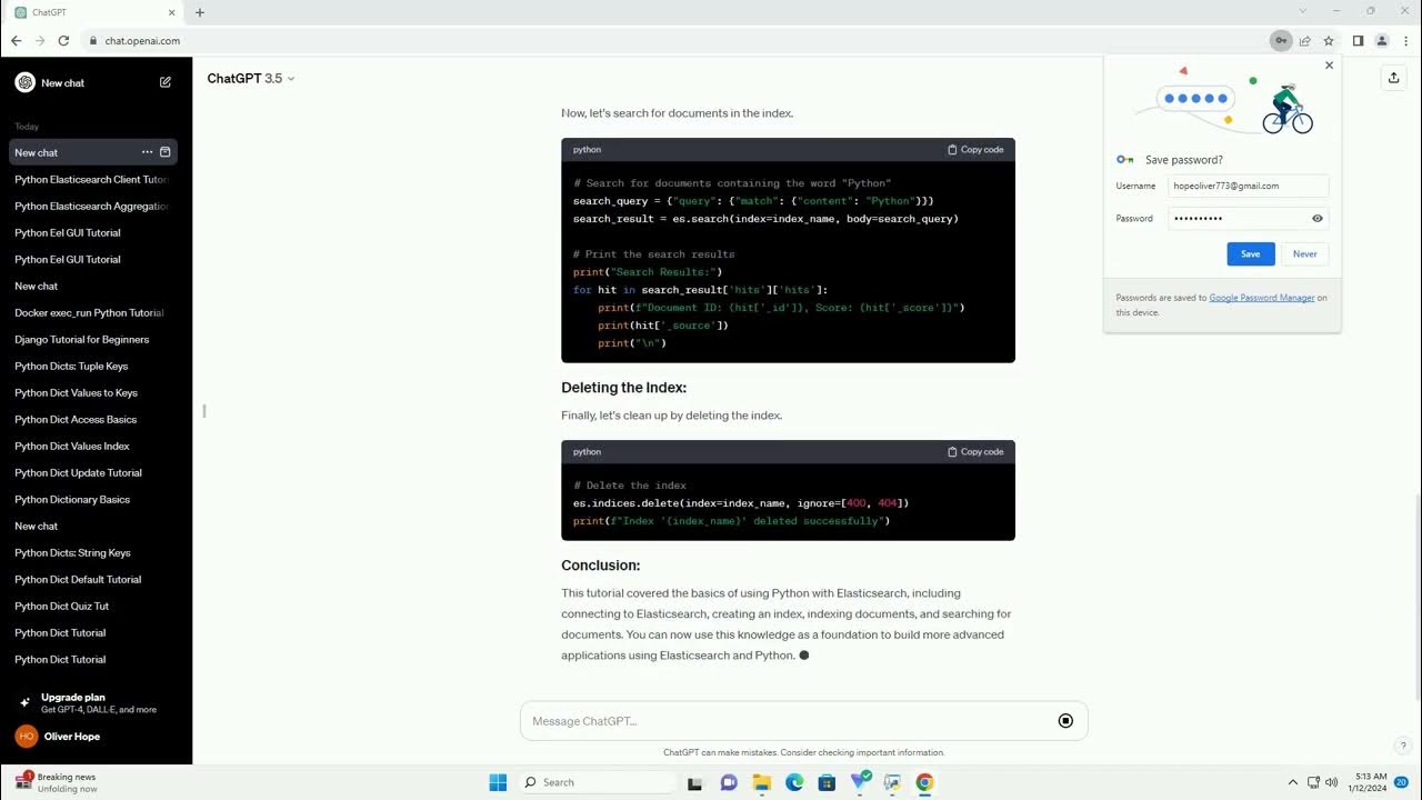 python elasticsearch index example - YouTube