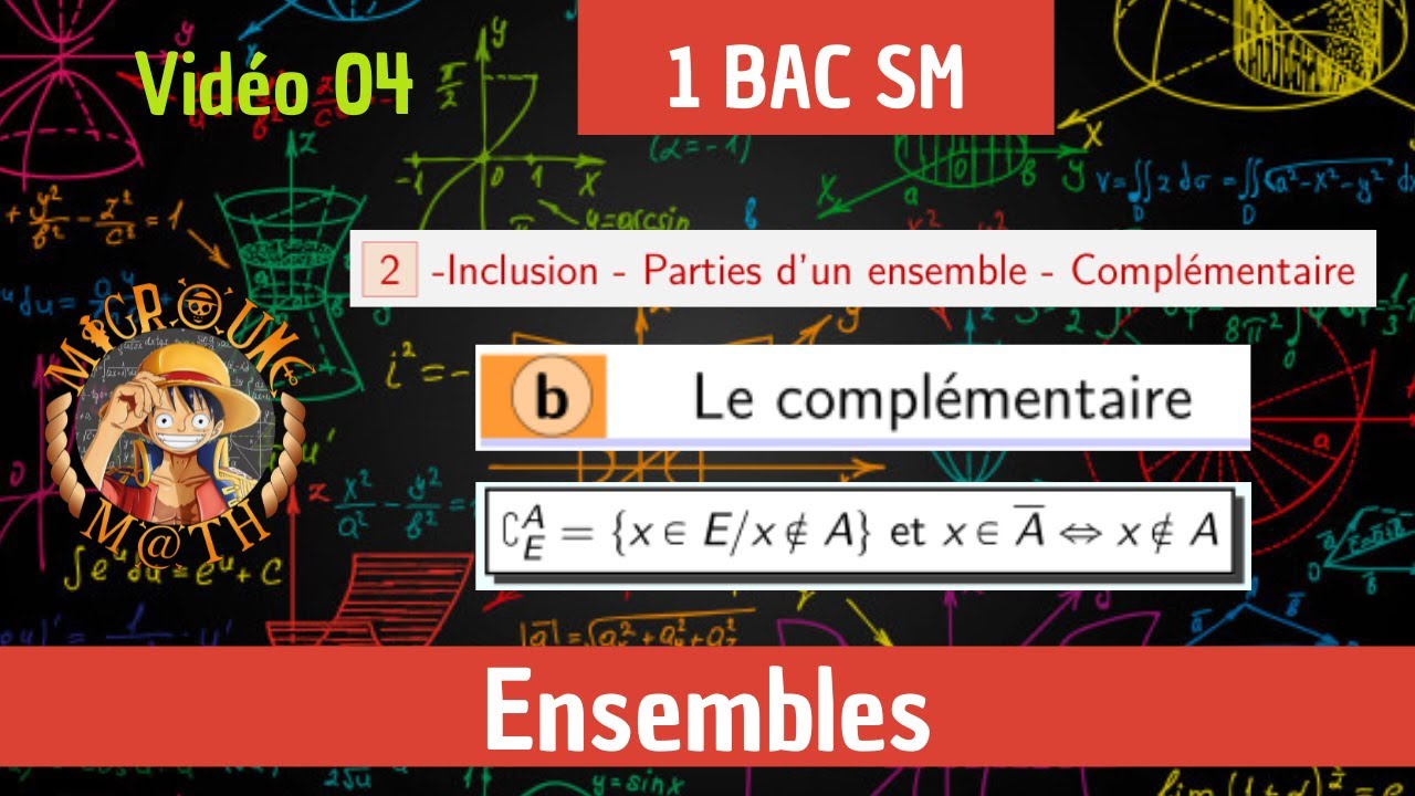Ensembles — Le complémentaire — Généralités sur les ensembles — 1 BAC ...