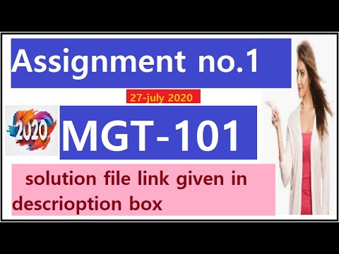 mgt101 assignment 1 solution 2020 | spring 2020 - YouTube